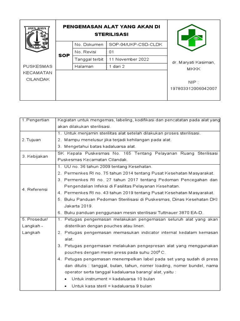 Pengemasan Alat Yang Akan Disterilkan | PDF