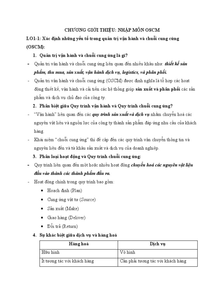 CHƯƠNG GIỚI THIỆU NHẬP MÔN OSCM | PDF