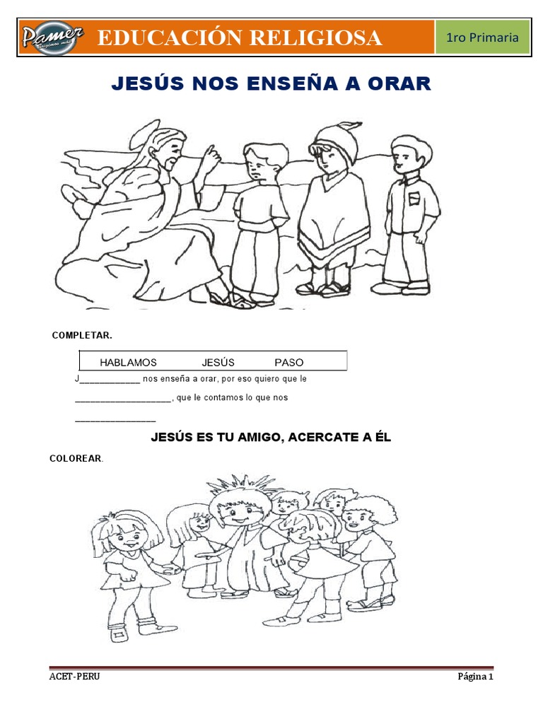 Jesús Nos Enseña a Orar para Niños | PDF | orador del Señor | Oración