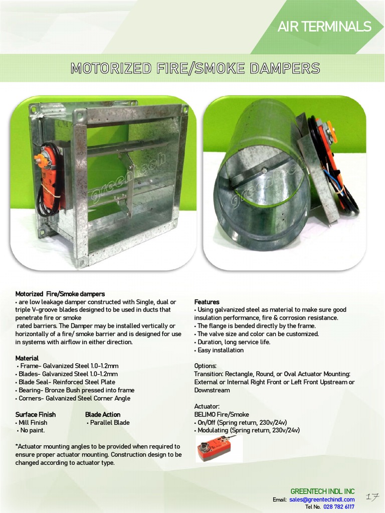 GREENTECH - Air Terminals - Motorized Fire-Smoke Damper | PDF
