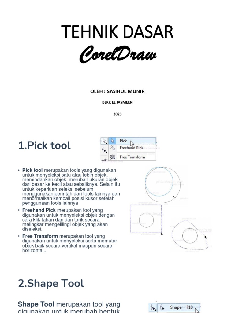 TEHNIK DASAR Corel Draw Print | PDF