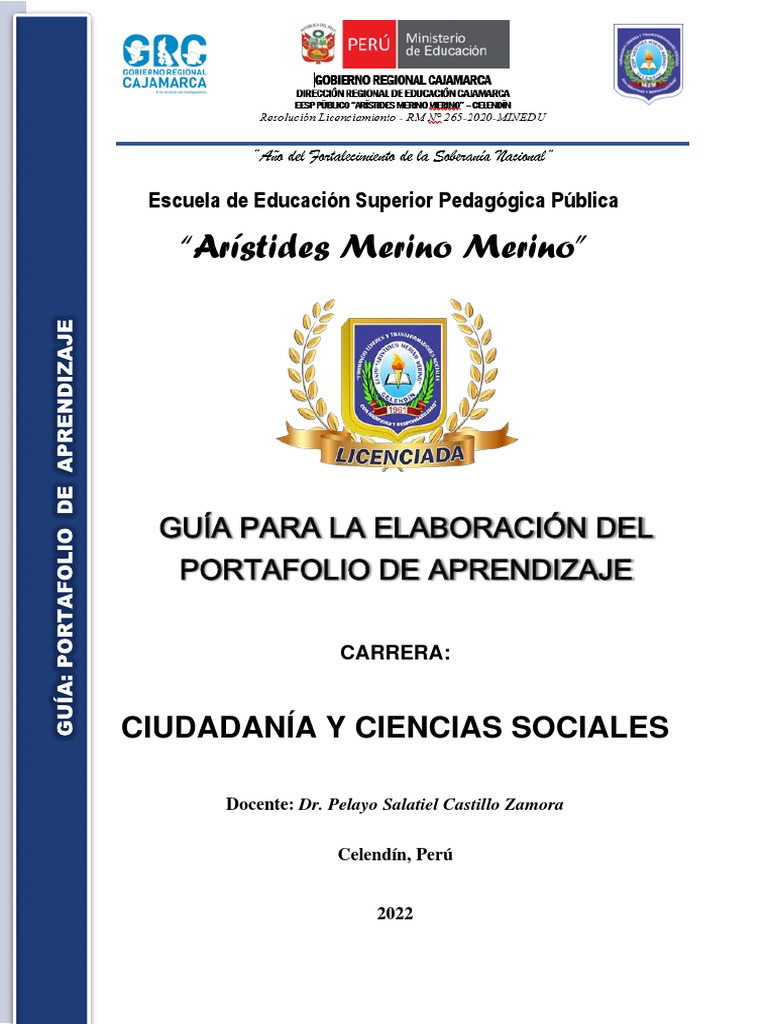 Guía para La Elaboración de Portafolio 2022 CCCSS - I | PDF