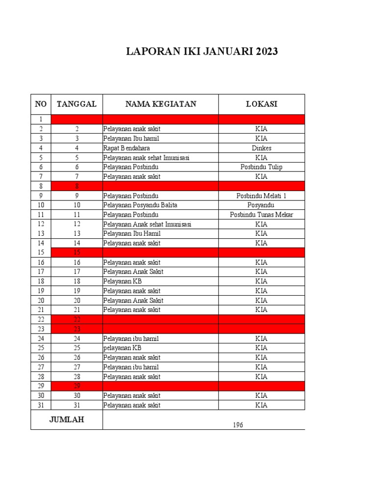 Template Laporan IKI 2023 EVAA | PDF