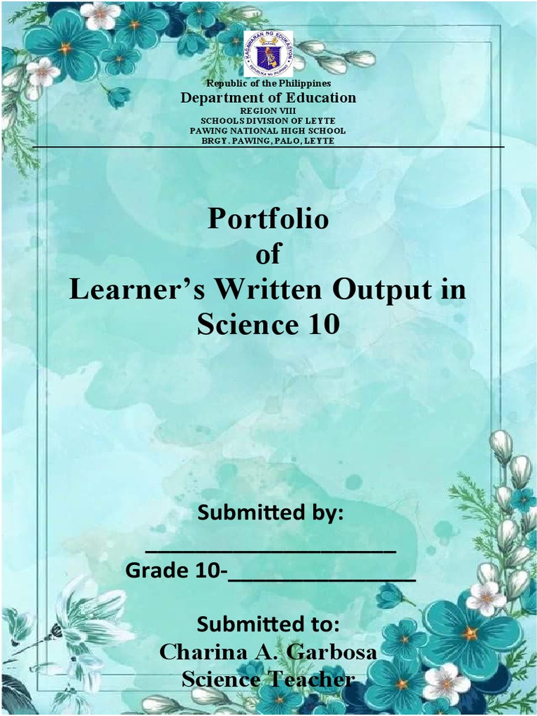 Science 10 Portfolio of Outputs Coverpage | PDF
