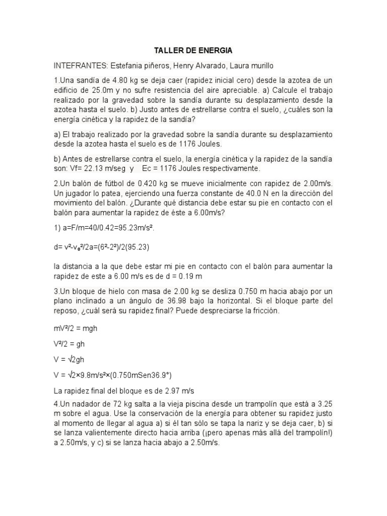 Taller de Energia | PDF