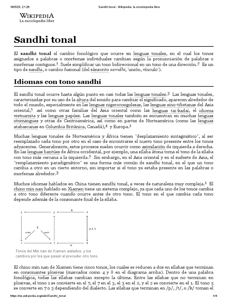 Sandhi Tonal | PDF | Fonética | Comunicación oral