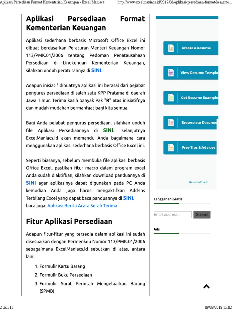 Petunjuk Penggunaan Aplikasi Persediaan | PDF | Teknologi & Rekayasa