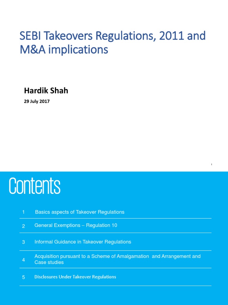 SEBI Takeover Regulations | PDF
