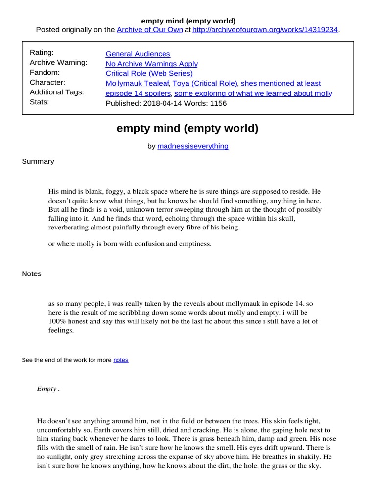 Empty Mind, Empty World: Exploring Mollymauk Tealeaf's Origins and ...