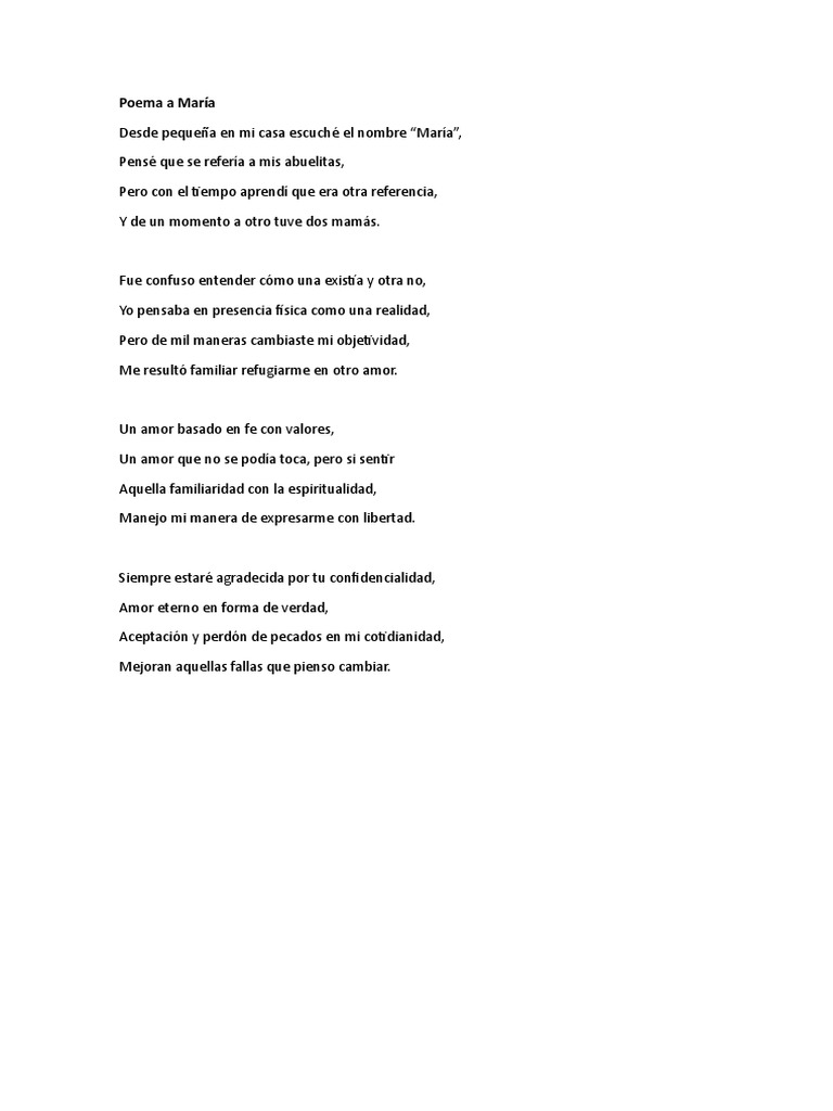 Poema a María: Amor y Fe Infantil | PDF