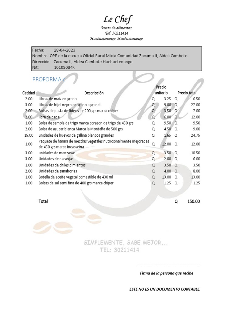 Proforma C 1ra Entregas | PDF | Nutrición | Dieta y nutrición