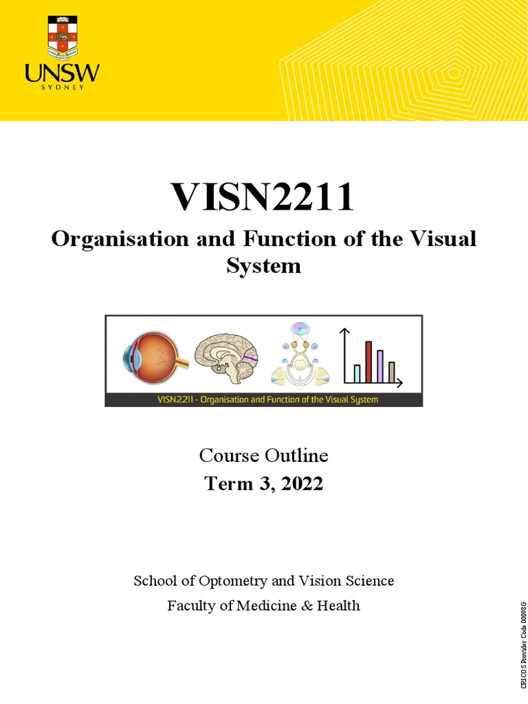 VISN2211 Course Outline | PDF | Visual Perception | Optometry