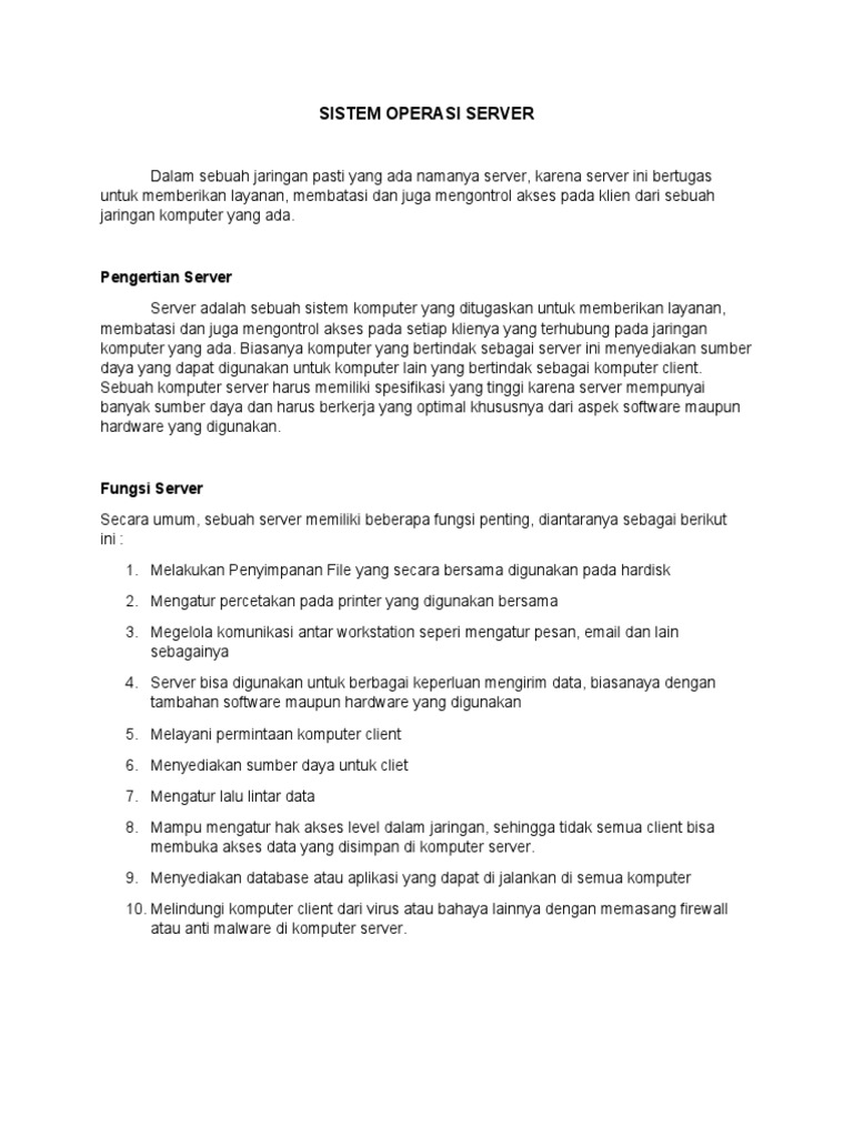 Sistem Operasi Server | PDF