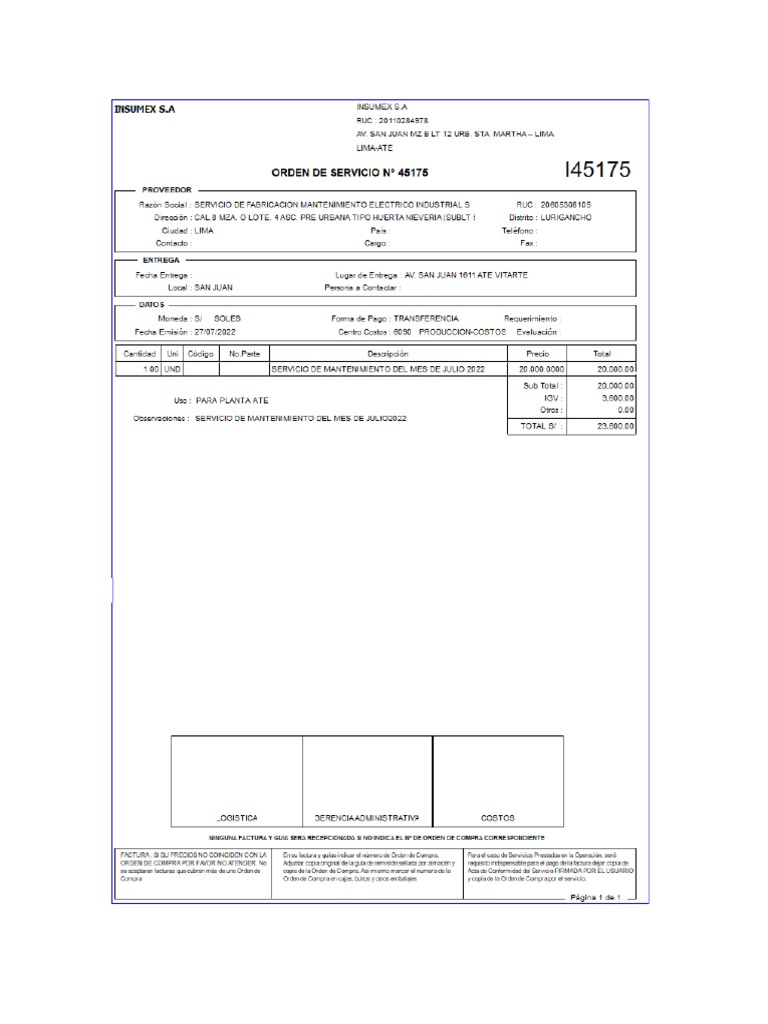 Os 45175 - Servicio de Mantenimiento Del Mes de Julio - Sefamelec - 27. ...
