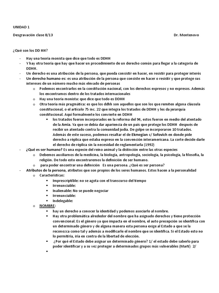 UNIDAD 1 DDHH | Descargar gratis PDF | Derechos humanos | Estado (política)