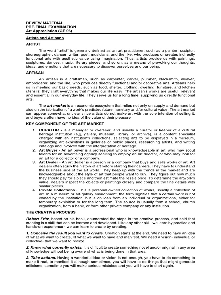 Review Material Ge06 (Pre-Finals) | PDF