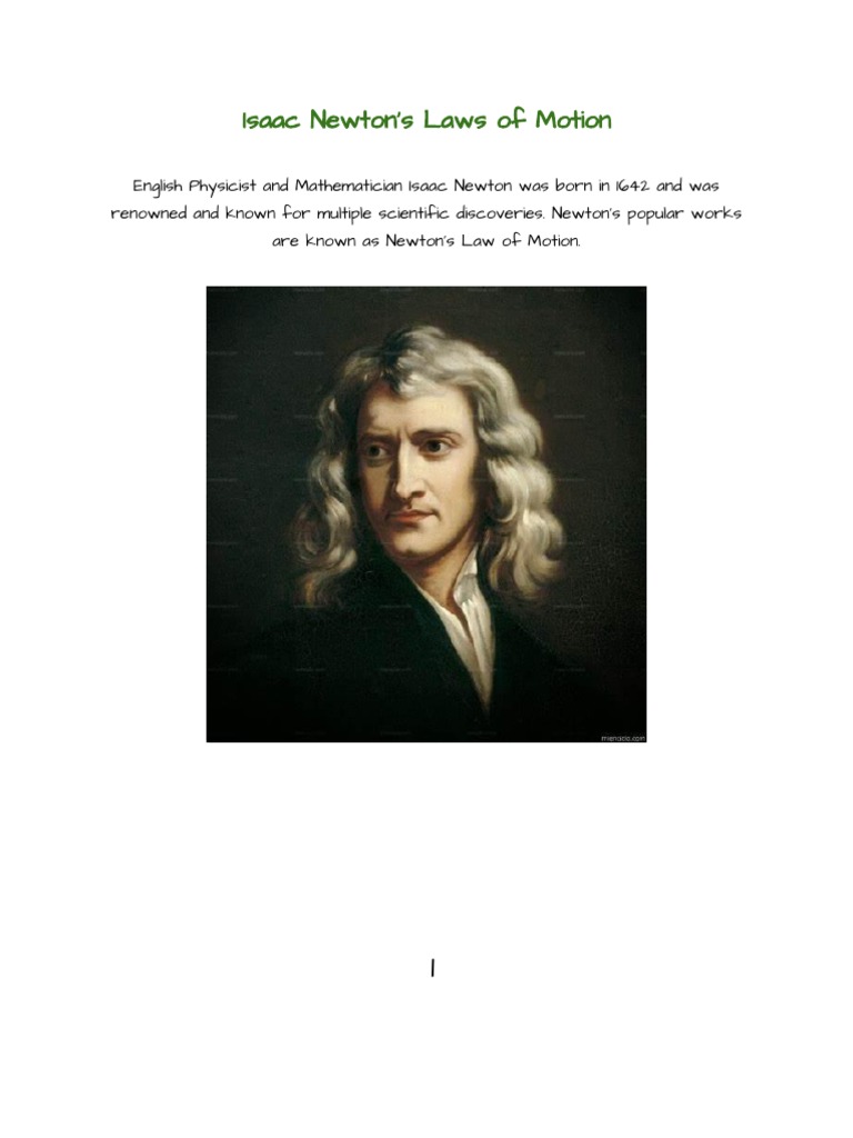 Isaac Newton's Law of Motion | PDF | Force | Inertia