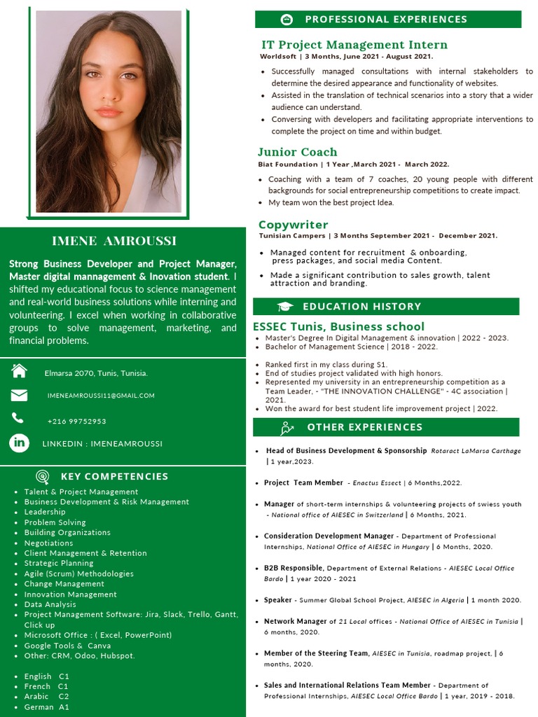 Imene Amroussi-+CV | PDF