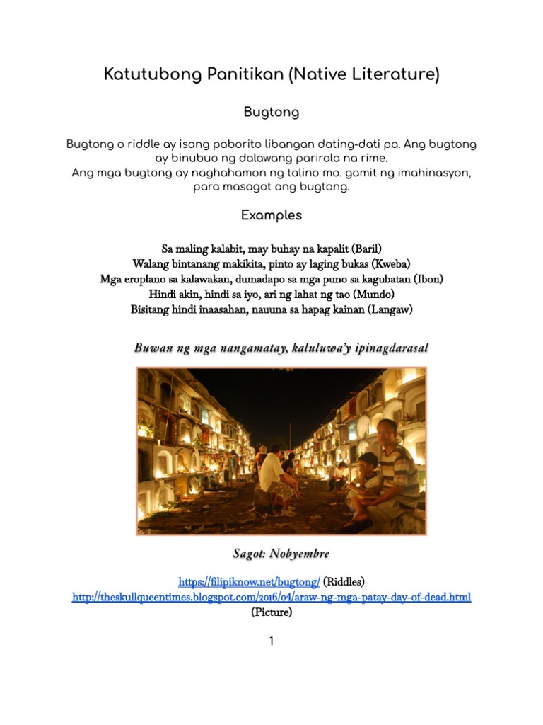 Katutubong Panitikan | PDF