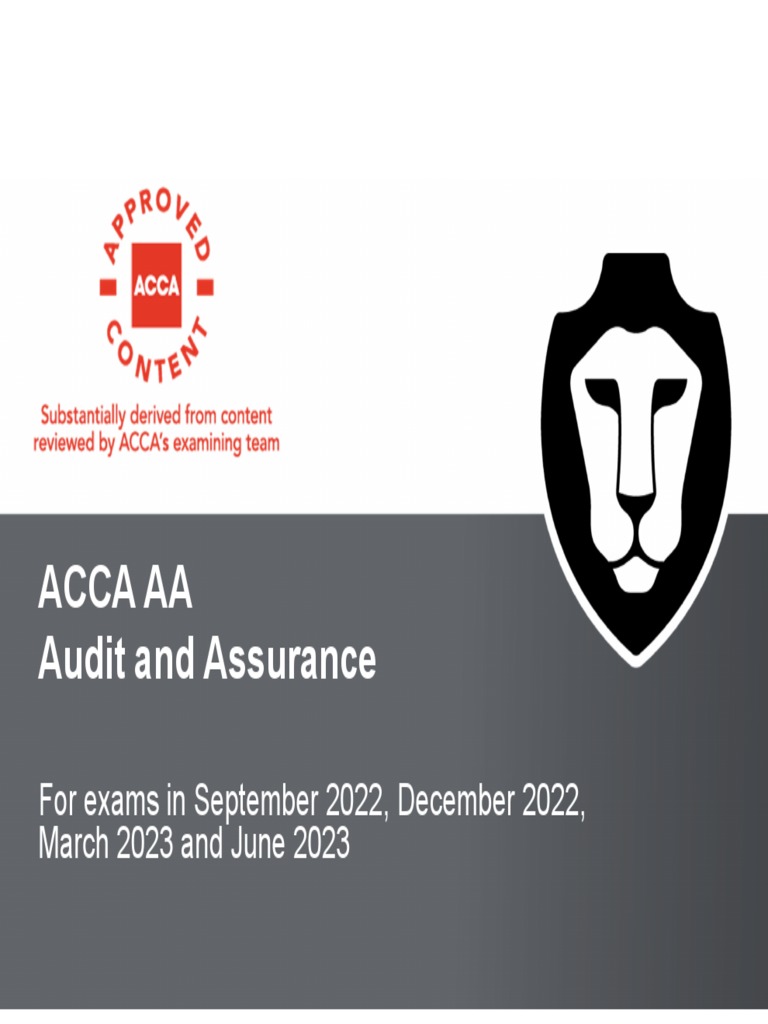 ACCA Audit and Assurance Overview | PDF | Financial Audit | Audit