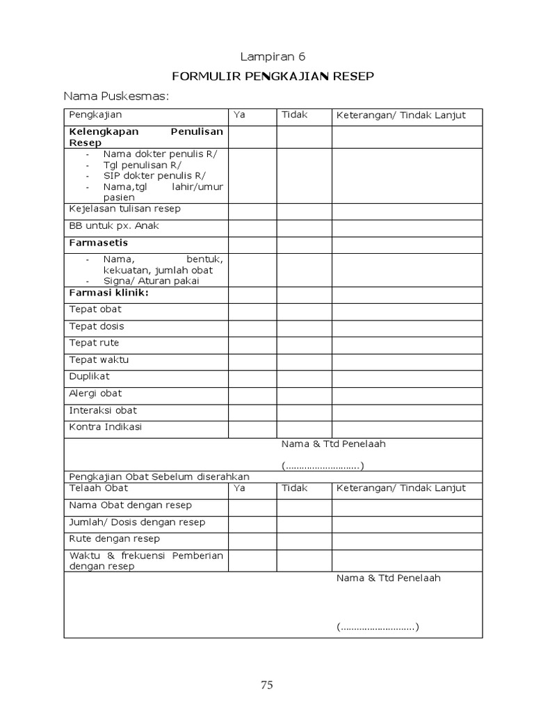 Formulir Pengkajian Resep | PDF