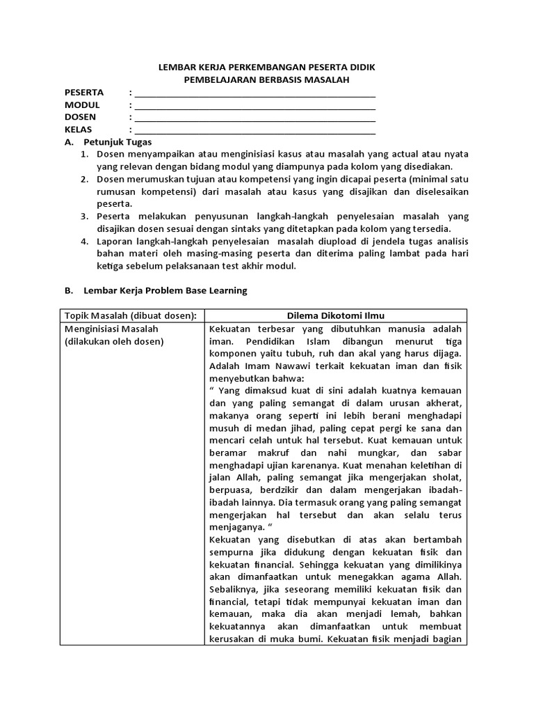 Analisis Materi Berbasis PBL PPD | PDF | Karier & Perkembangan