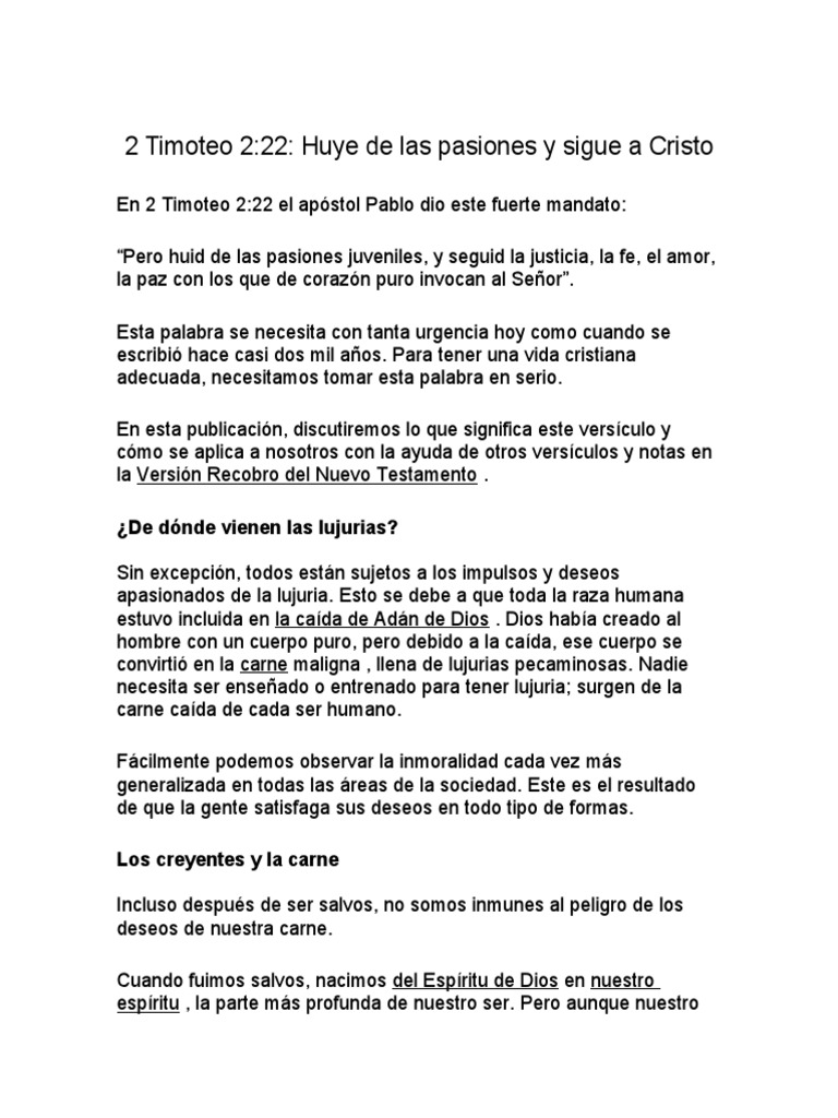 2 Timoteo 2 | PDF | Cristo (título) | Amor