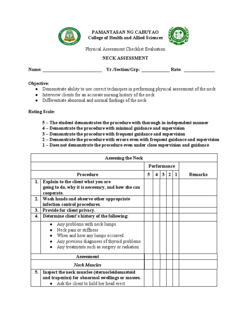 2 Neck Assessment | PDF