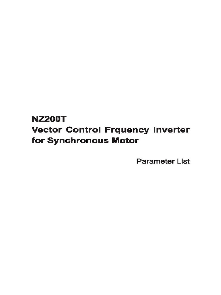 NZ200T Manual Inverter | PDF