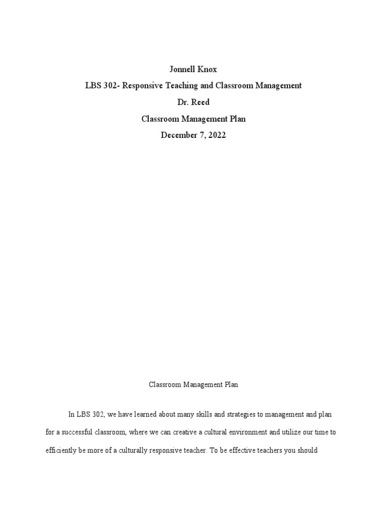 LBS 302-CMP Final | PDF | Classroom Management | Teachers