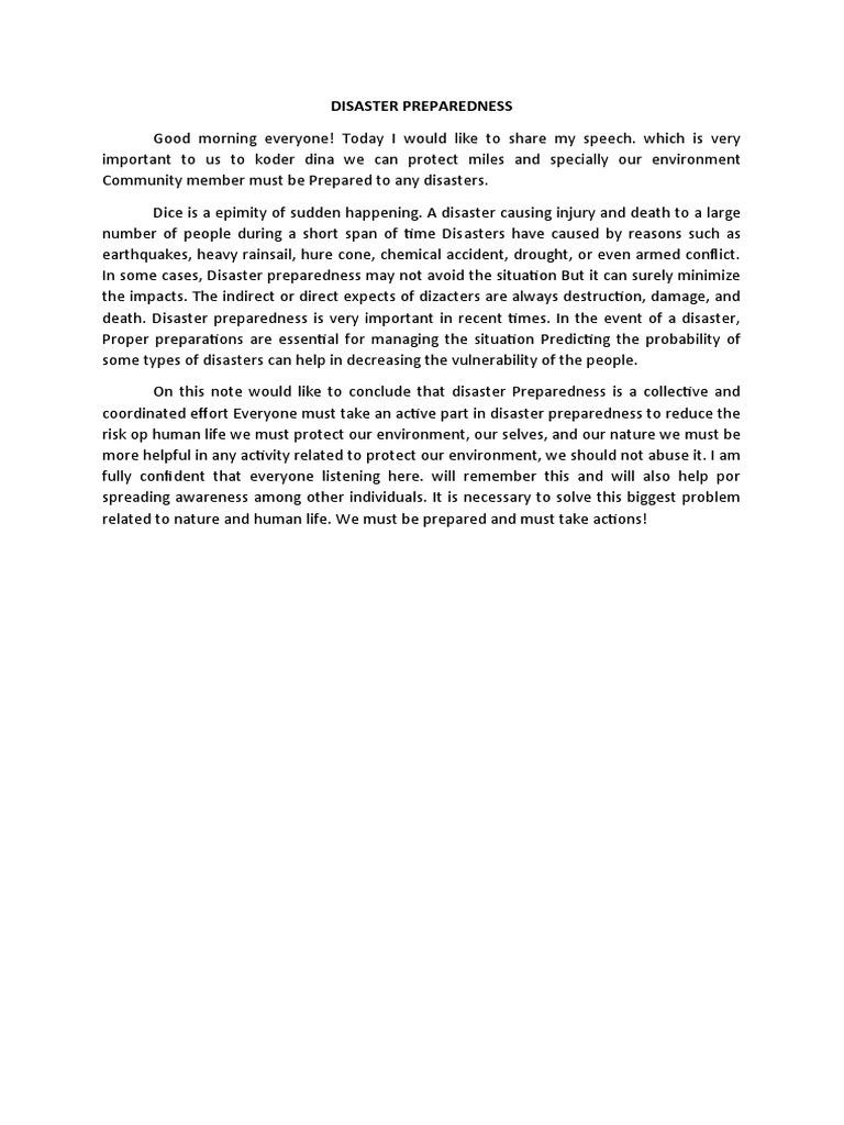 Disaster Preparedness | PDF