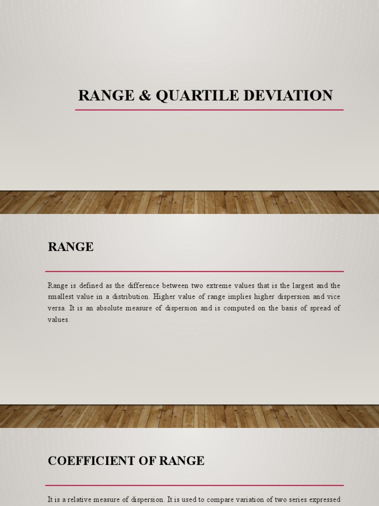 Range & Quartile Deviation | PDF