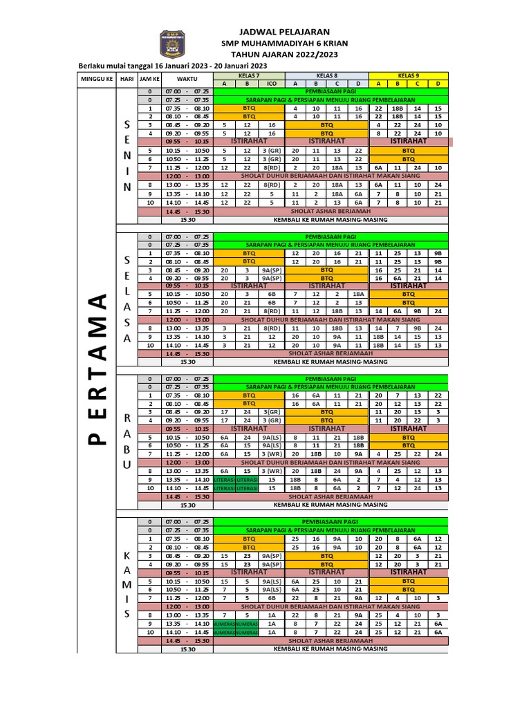 Jadwal Blok Minggu 3 | PDF