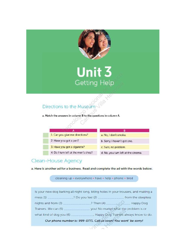 Unit 3 and 4 Homework Basico 4 Intensivo | PDF