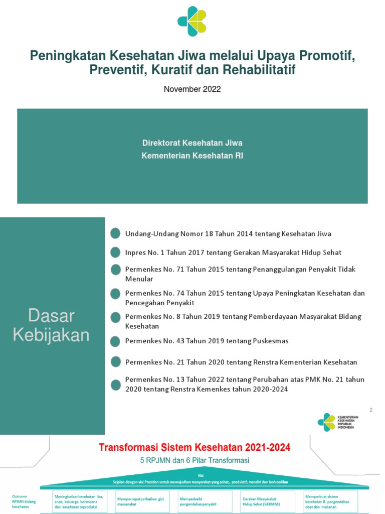 1 Paparan Peningkatan Kesehatan Jiwa Melalui Upaya Promotif, Preventif ...