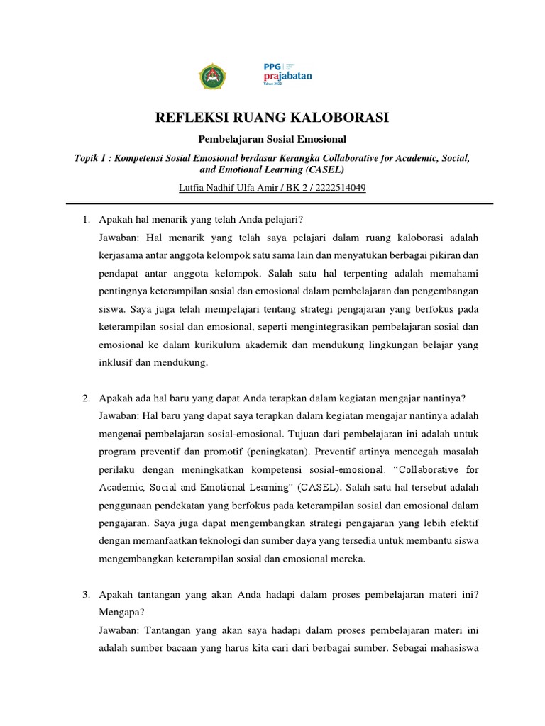 Refleksi Ruang Kaloborasi - Lutfia Nadhif | PDF