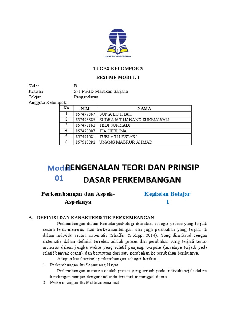 Resume Modul 1 Perkembangan Peserta Didik | PDF