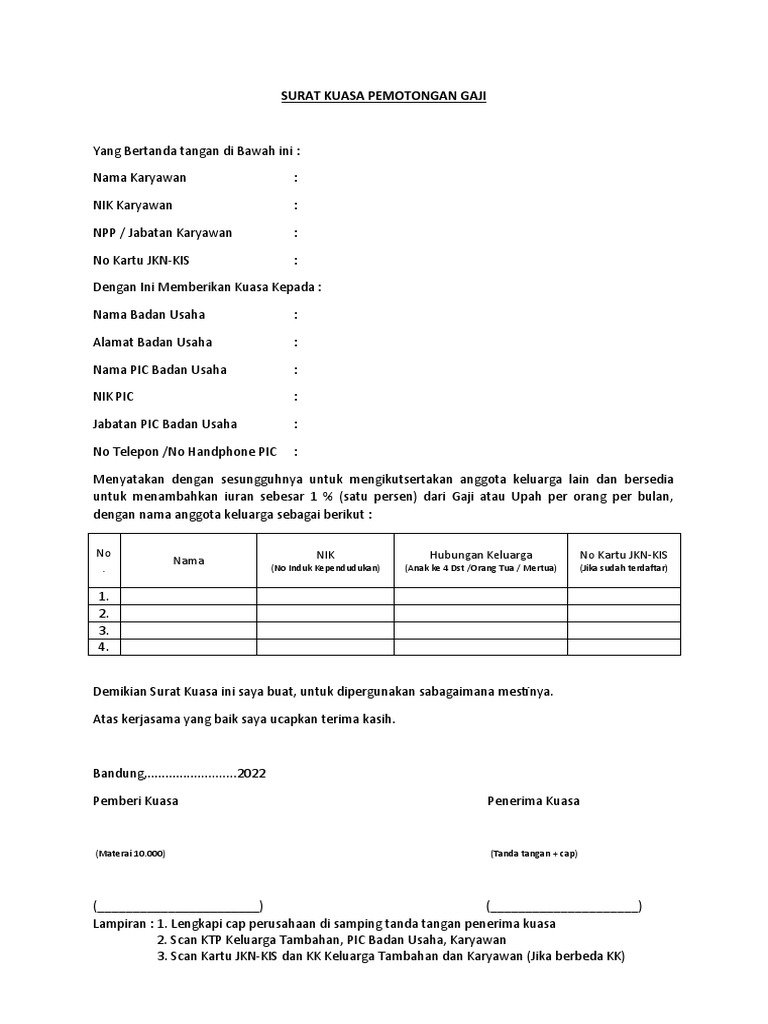 Format Keluarga Tambahan 1 Persen | PDF