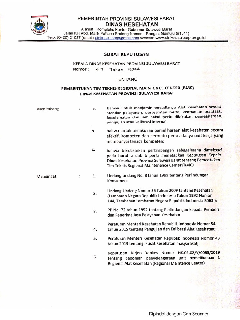 SK RMC - Prov - Sulbar | PDF