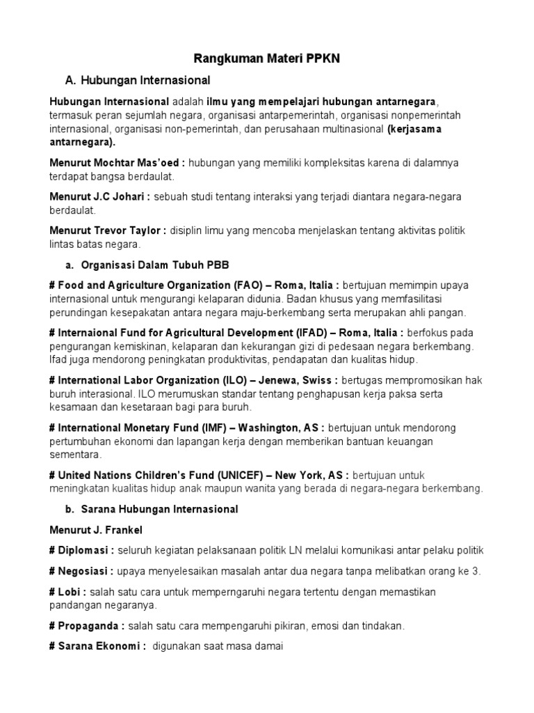 Rangkuman Materi PHB | PDF