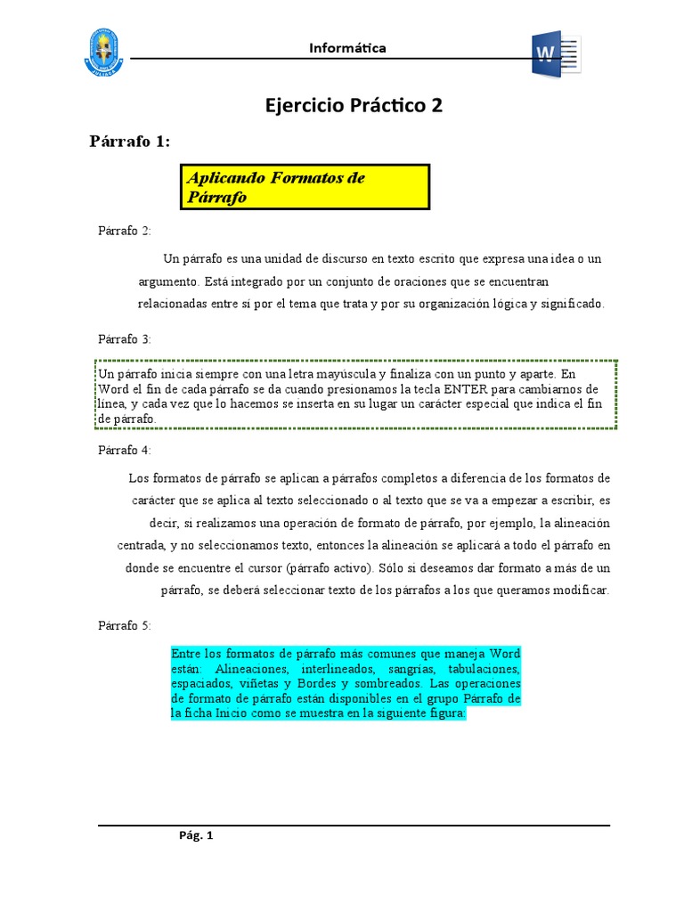 Formato de párrafos en Word | PDF | Informática