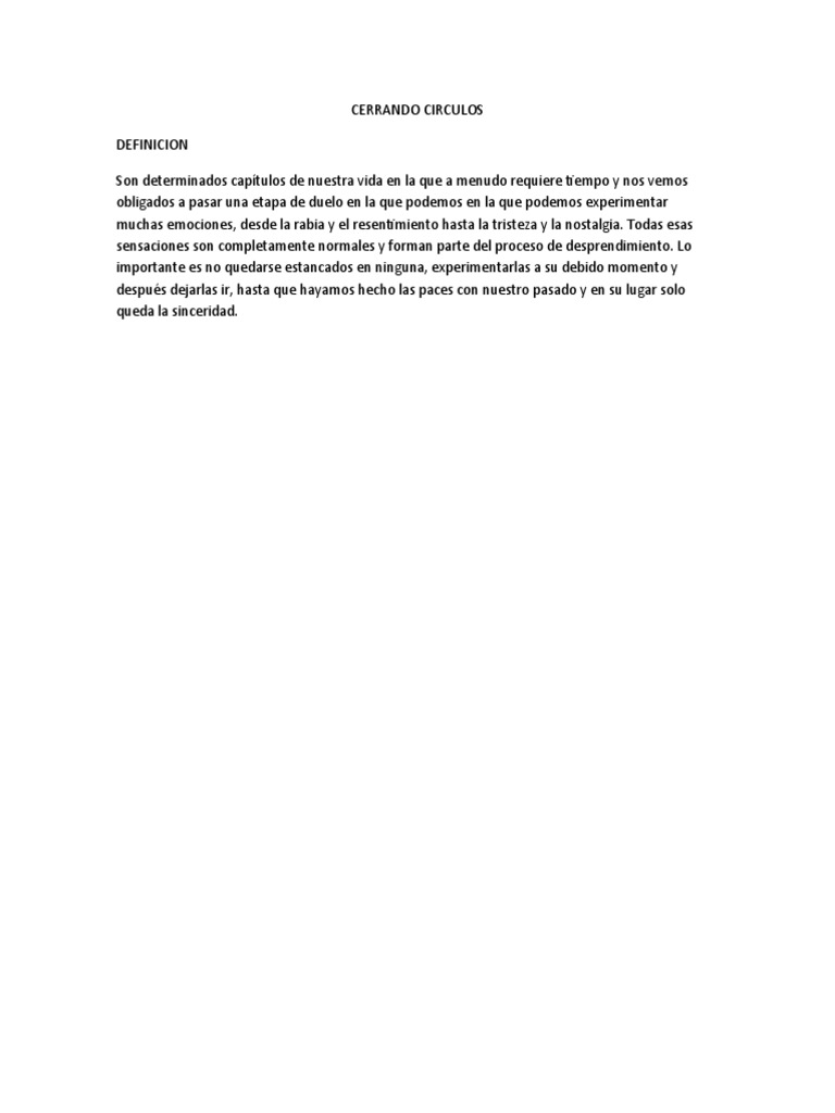 Cerrando Circulos | PDF