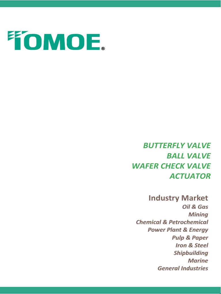 Product Range - Tomoe Valves | Download Free PDF | Valve | Mechanical ...