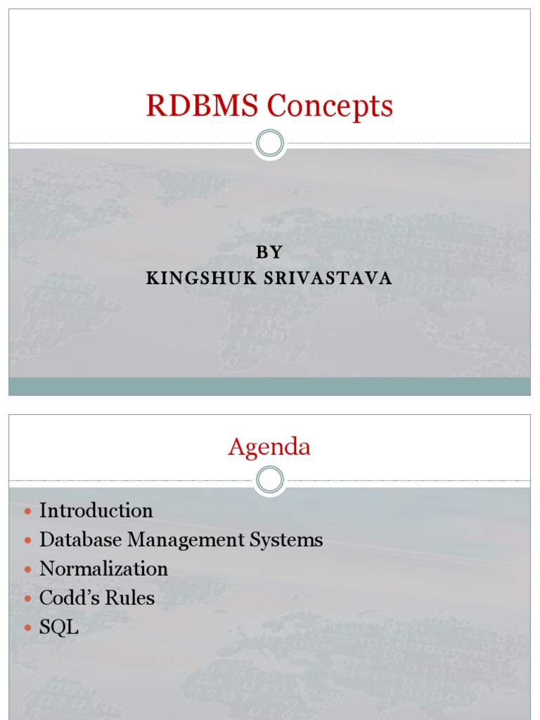 Basic RDBMS Concepts | PDF | Relational Model | Databases