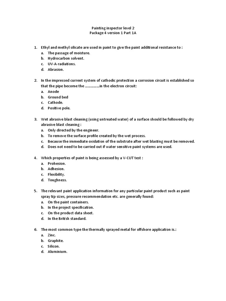 Test Bgas 1 Pdf Paint Rust