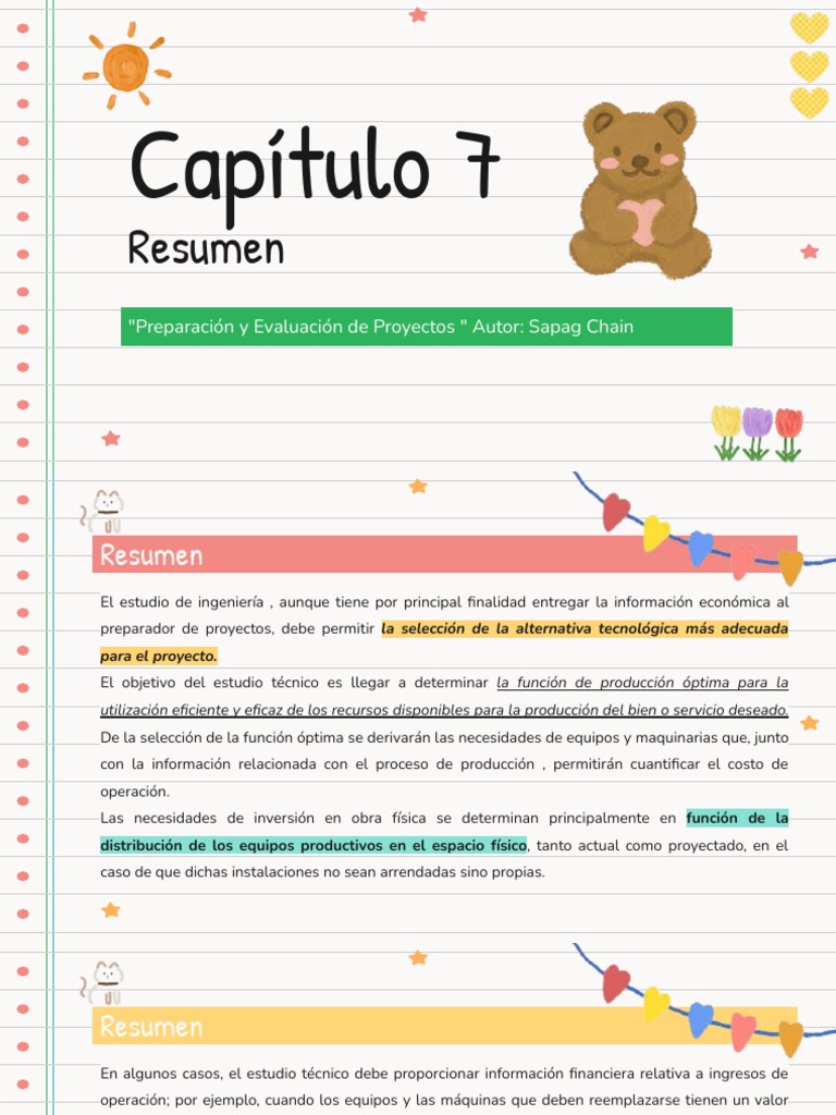 Resumen Cap 7 Preparacion y y Evaluacion de Proyectos | PDF | Costo | Inversiones