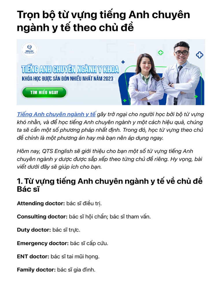 T V NG Cho Bác Sĩ | PDF