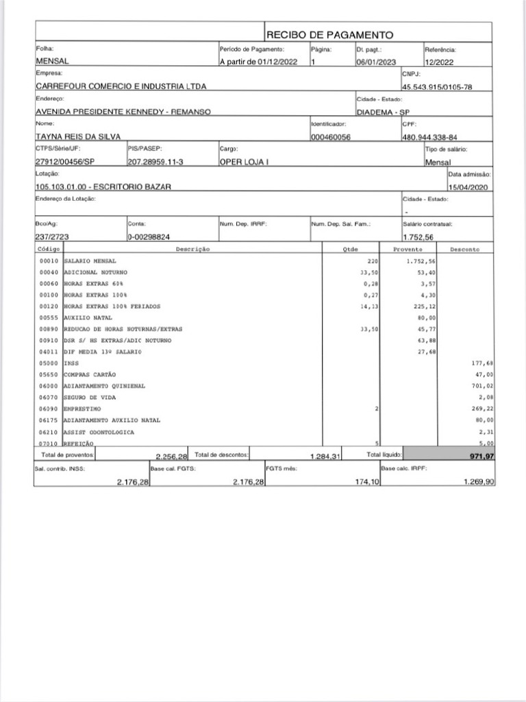 Holerite 3m, Doc 1 | PDF