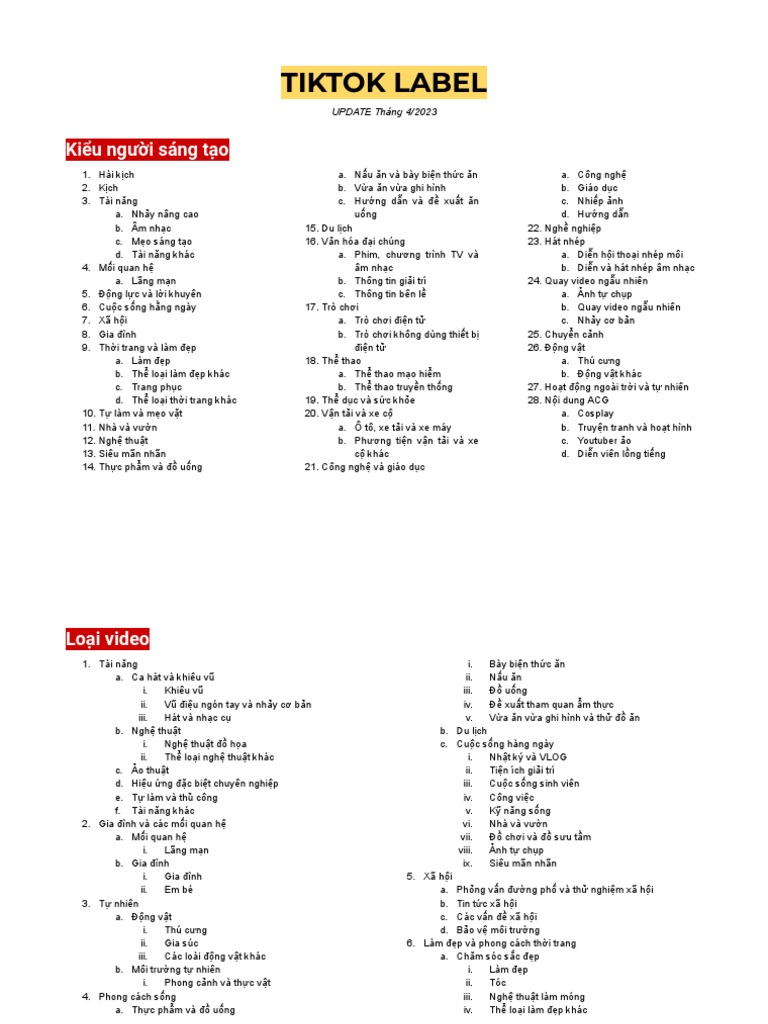 Tiktok Label | PDF