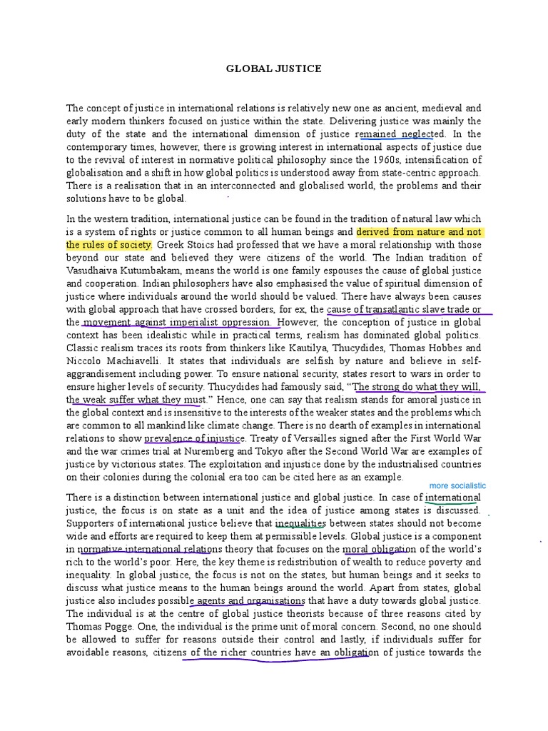 Global Justice Notes | PDF | Climate Change | Justice